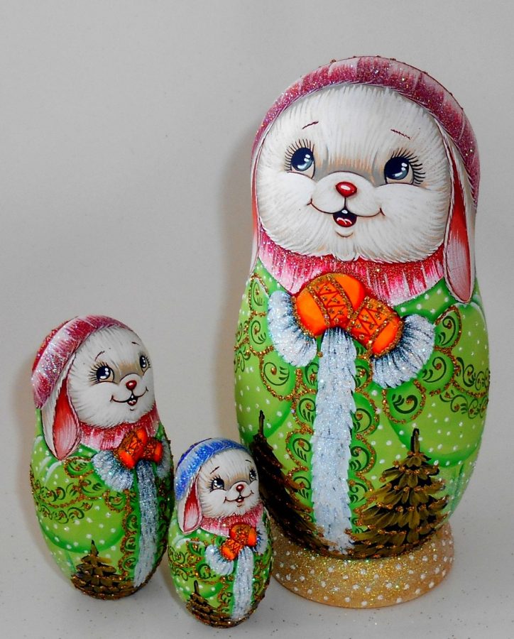 Rabbit In Green Coat Babushka Babushka Matryoshka Nesting Doll ...