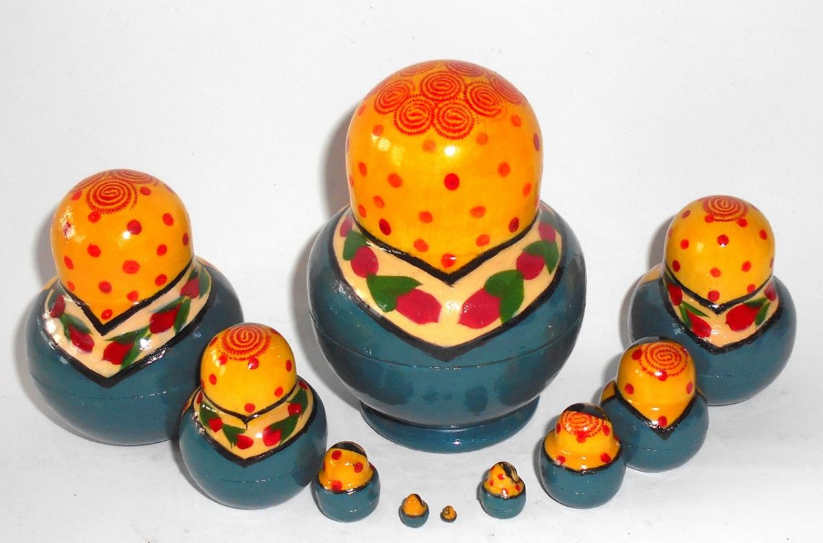 Kirovie Yellow Scarf Fatty 10-set Babushka Matryoshka Nesting Doll ...